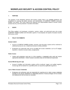 Access Control Policy and Procedures Template