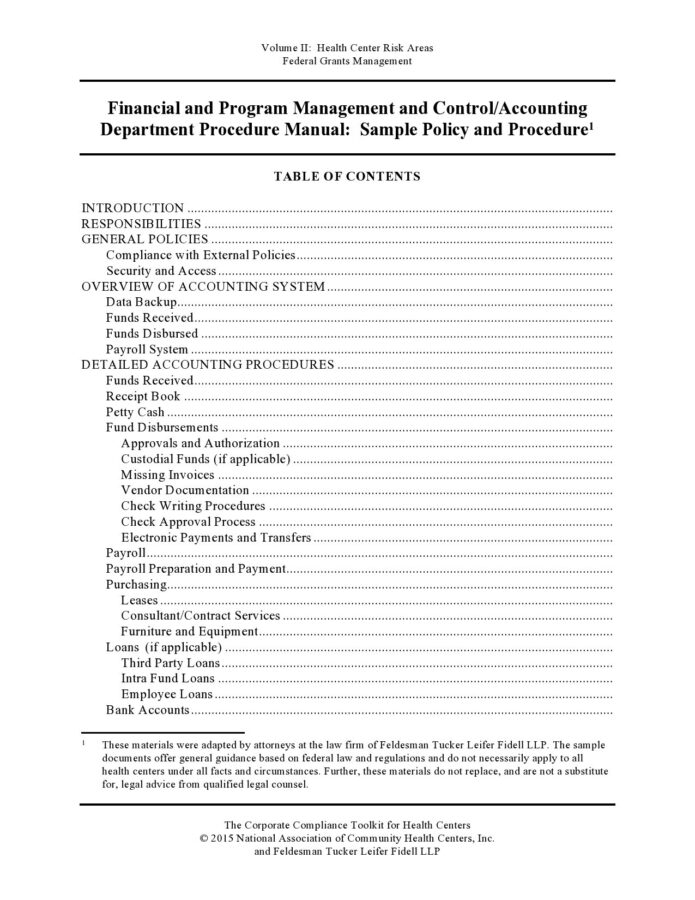 Administrative Policies and Procedures Manual Template