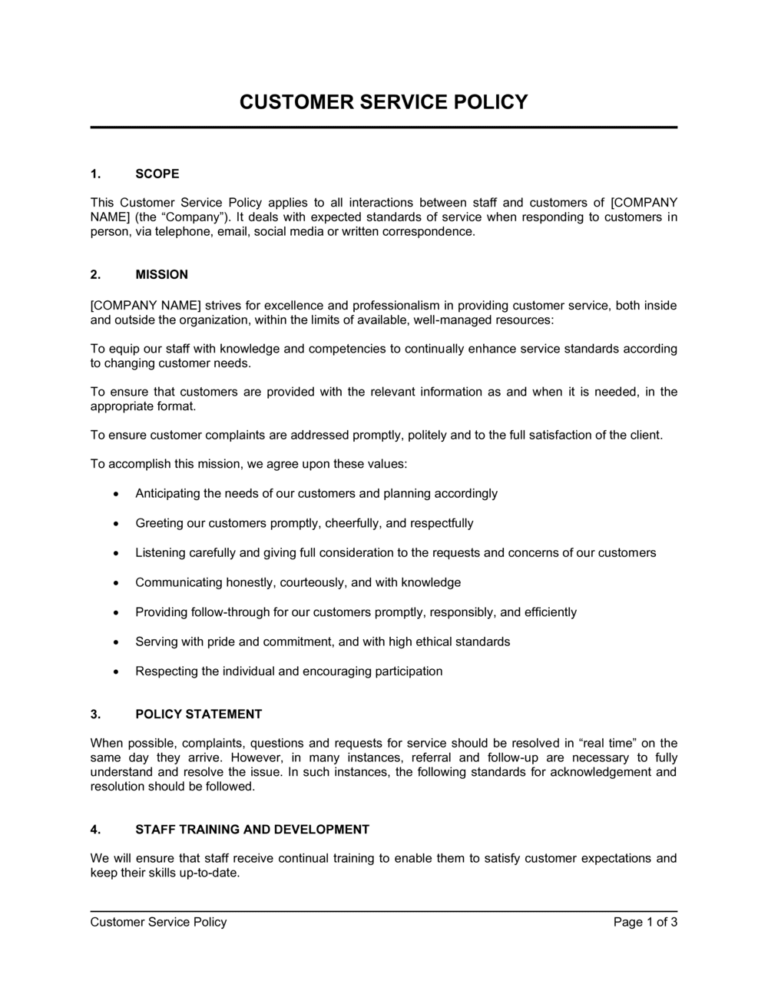 Call Center Policy and Procedure Templates