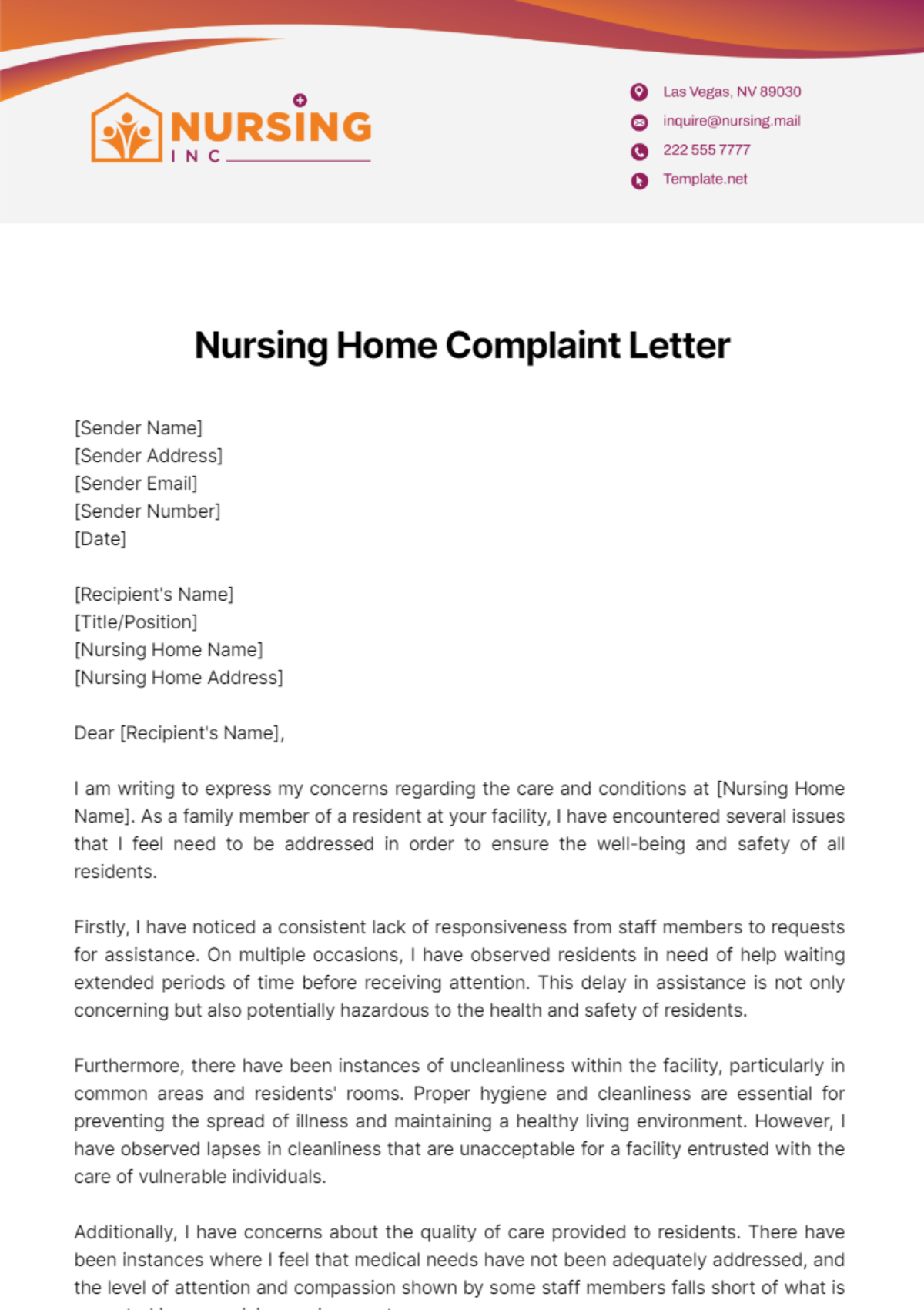 Care Home Complaints Procedure Template