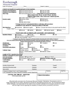 Central Line Placement Procedure Note Template