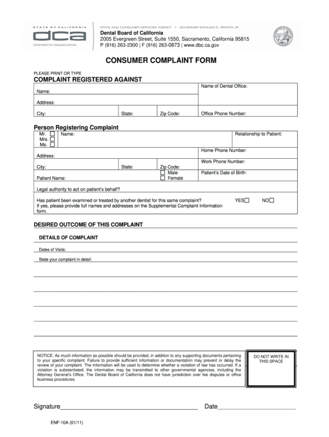 Dental Practice Complaints Procedure Template