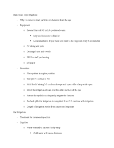 Eye Irrigation Therapeutic Procedure Template