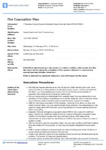 Fire Evacuation Procedure Template Uk