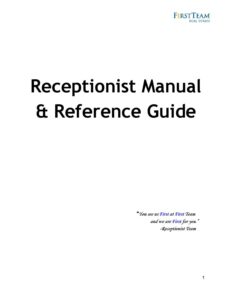 Front Desk Procedures Manual Template
