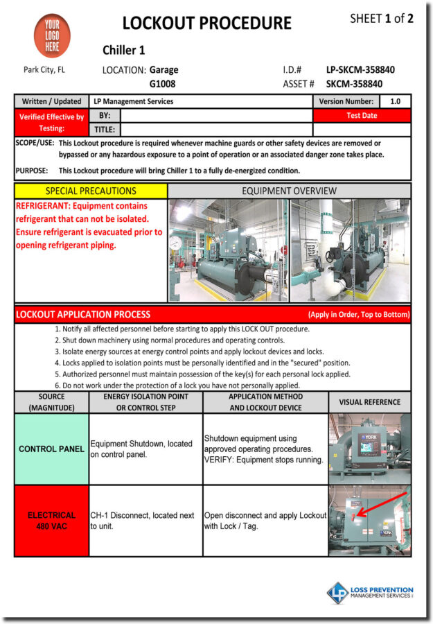 Osha Lockout Tagout Procedure Template