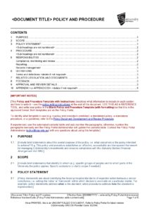 Project Management Policies and Procedures Template