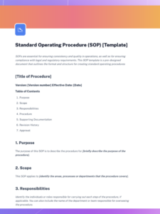 Standard Operating Procedure Template for Legal Department