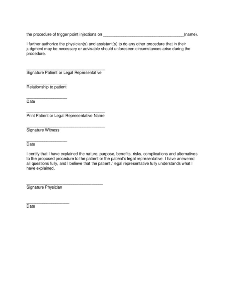Trigger Point Injection Procedure Note Template