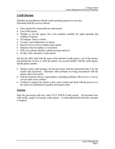 Vendor Management Policies and Procedures Template
