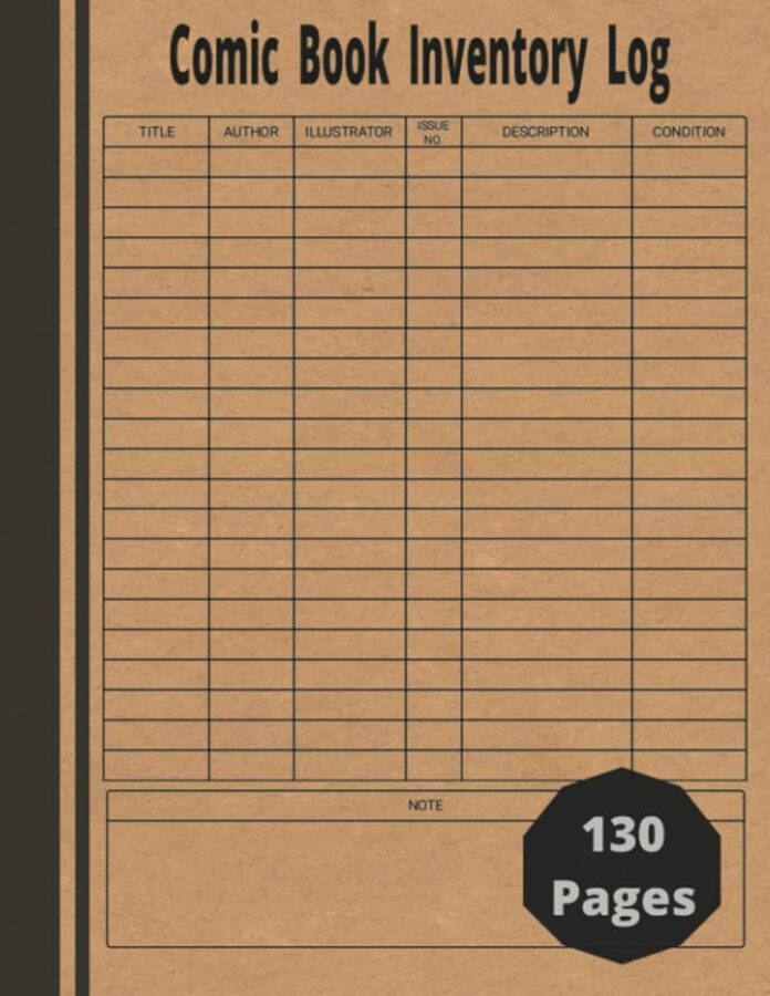 Comic Book Inventory Template
