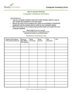 Computer Inventory Form Template