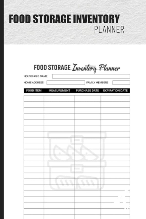 Food Storage Inventory Sheet Template
