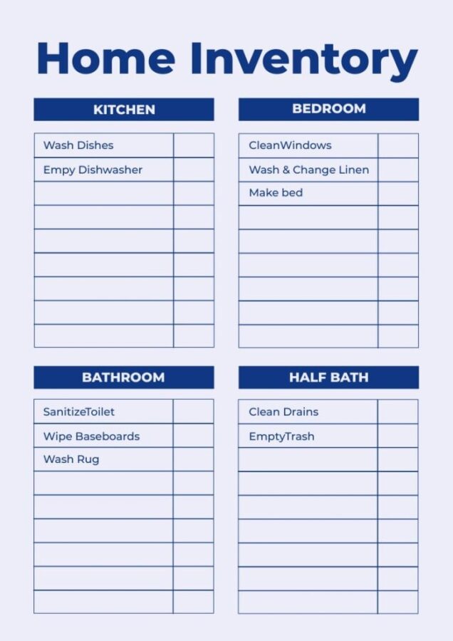 Home Inventory Template with Photos