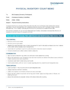 Inventory Count Procedures Template