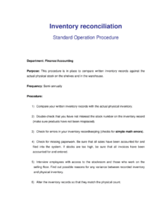 Inventory Reconciliation Stock Reconciliation Template