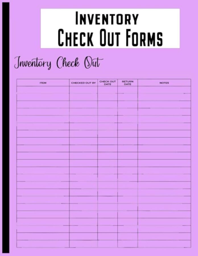 Inventory Sign In Out Sheet Template