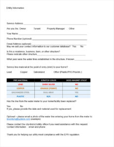 Lead and Copper Inventory Template