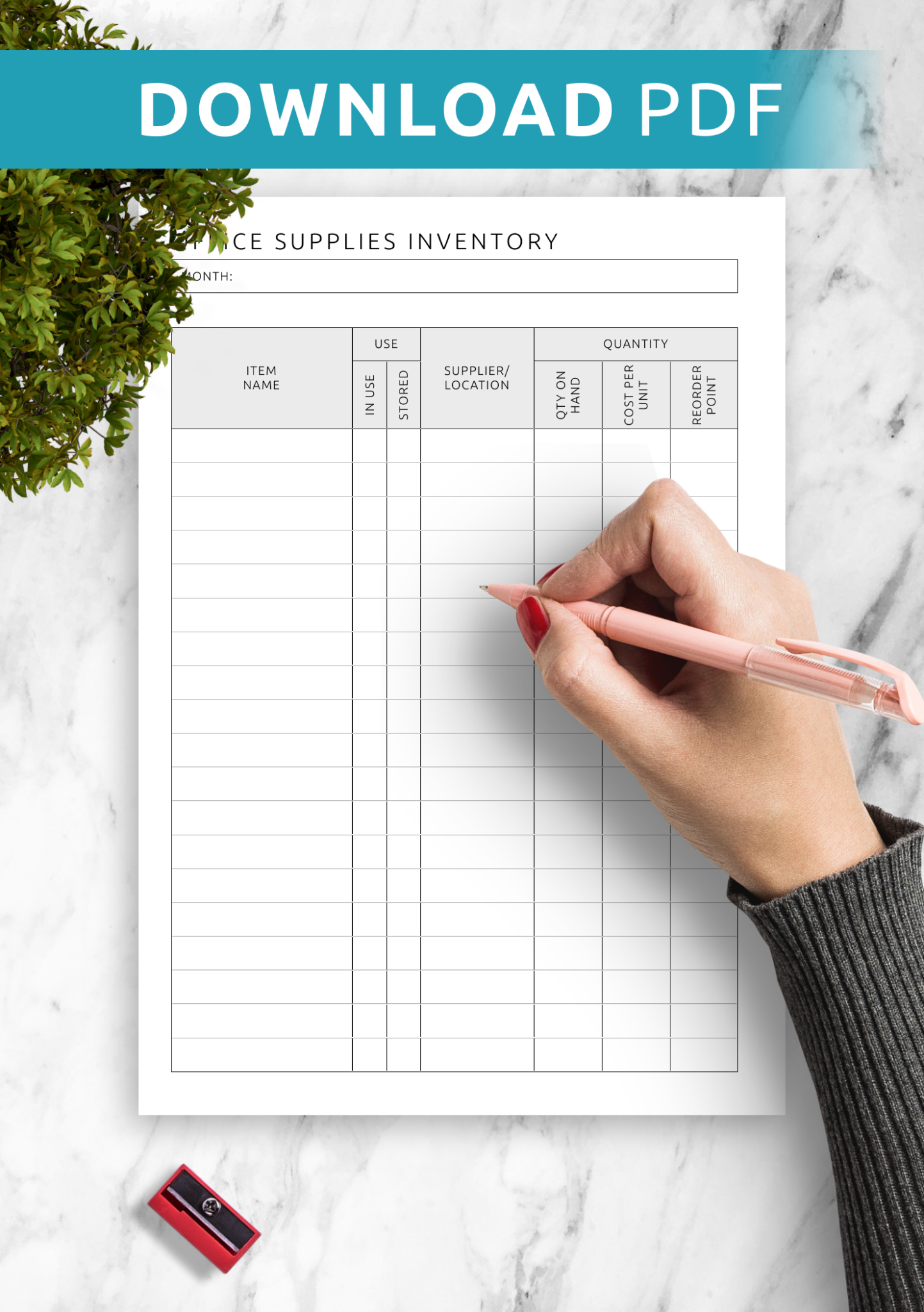 Office Supply Inventory Template