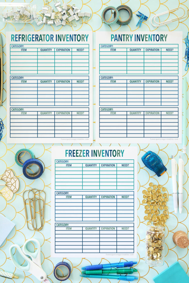 Printable Food Inventory Template